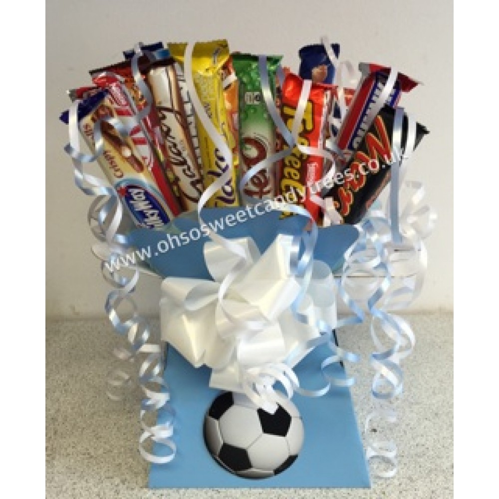 Chocolate Bar Bouquet in Football Team Colours