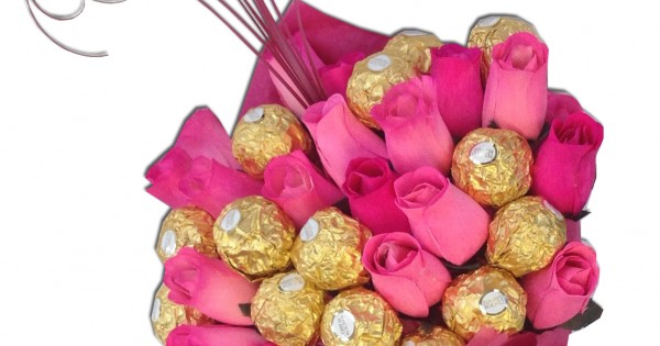 Pink Ferrero Rocher Rose Bouquet